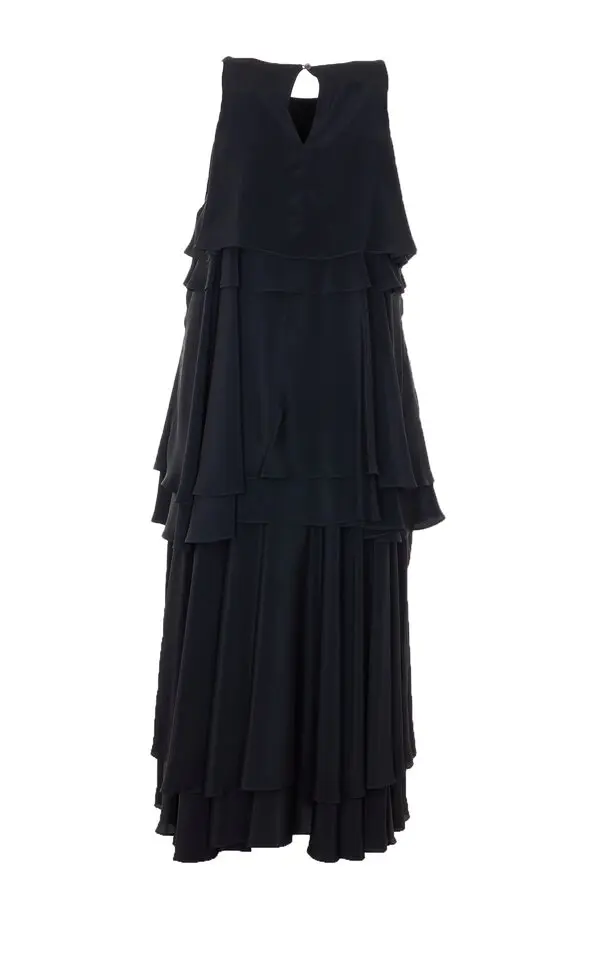 AMI Paris Ruffled Sleeveless Long Dress