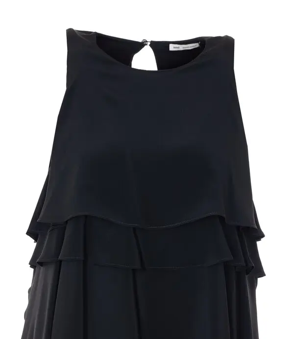 AMI Paris Ruffled Sleeveless Long Dress