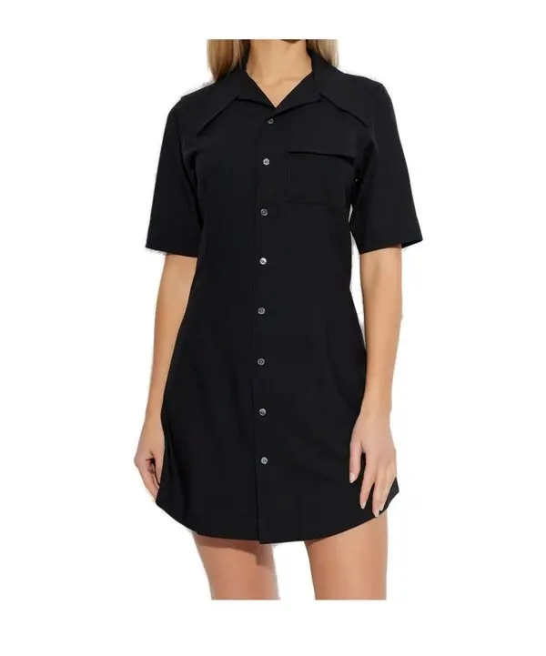 AMI Paris Short-sleeved Buttoned Mini Dress