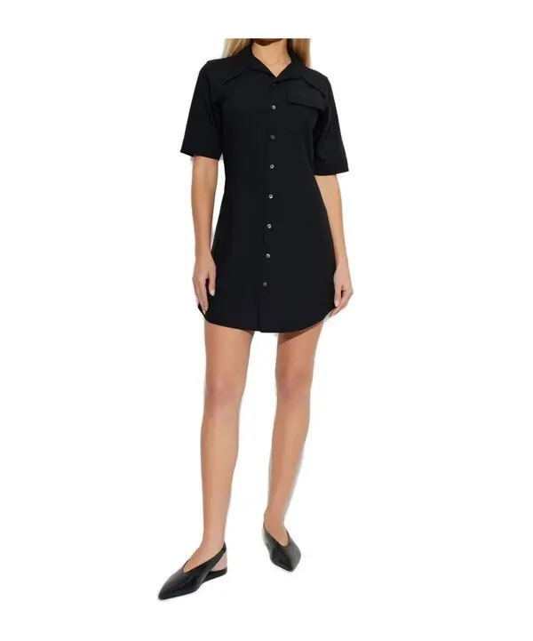 AMI Paris Short-sleeved Buttoned Mini Dress