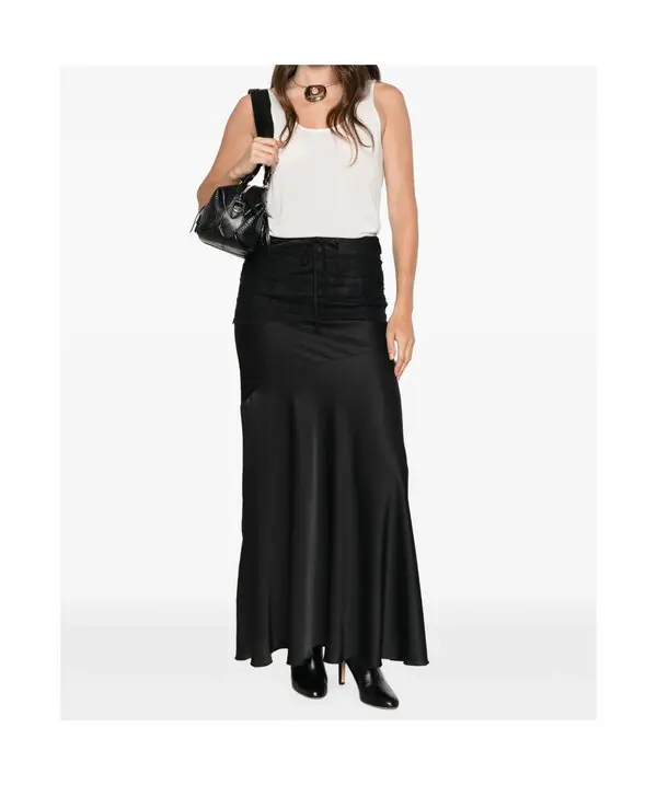 ERMANNO FIRENZE Lace-panel Drawstring Skirt