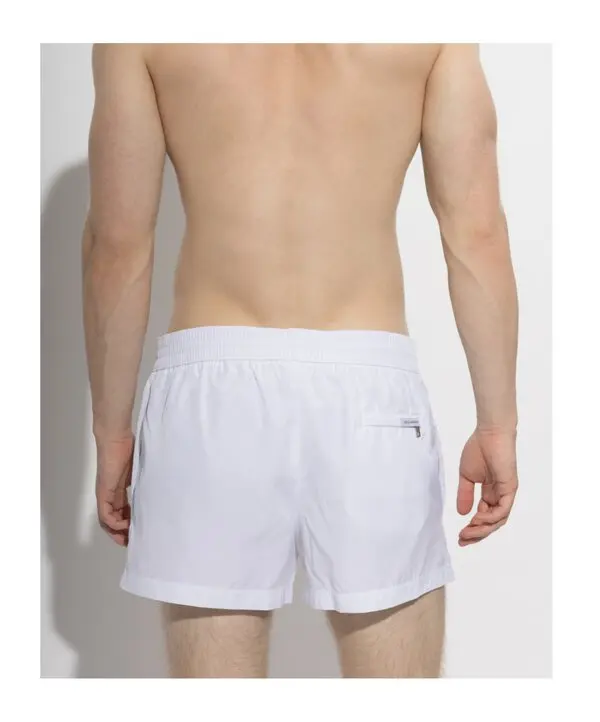 Dolce & Gabbana Dolce Gabbana Logo Patch Drawstring Swim Shorts