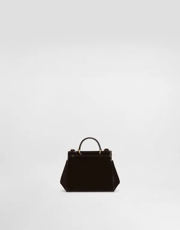 Dolce & Gabbana Sicily Shoulder And Crossbody Bag In Patent Leather - Brown