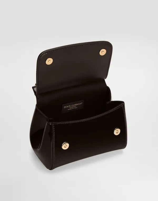 Dolce & Gabbana Sicily Shoulder And Crossbody Bag In Patent Leather - Brown