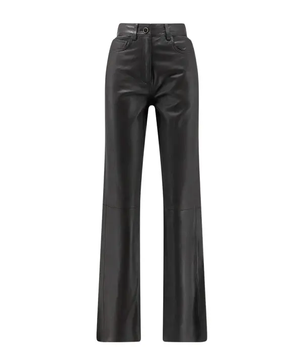 ALYSI Highwaisted Leather Flared Trousers