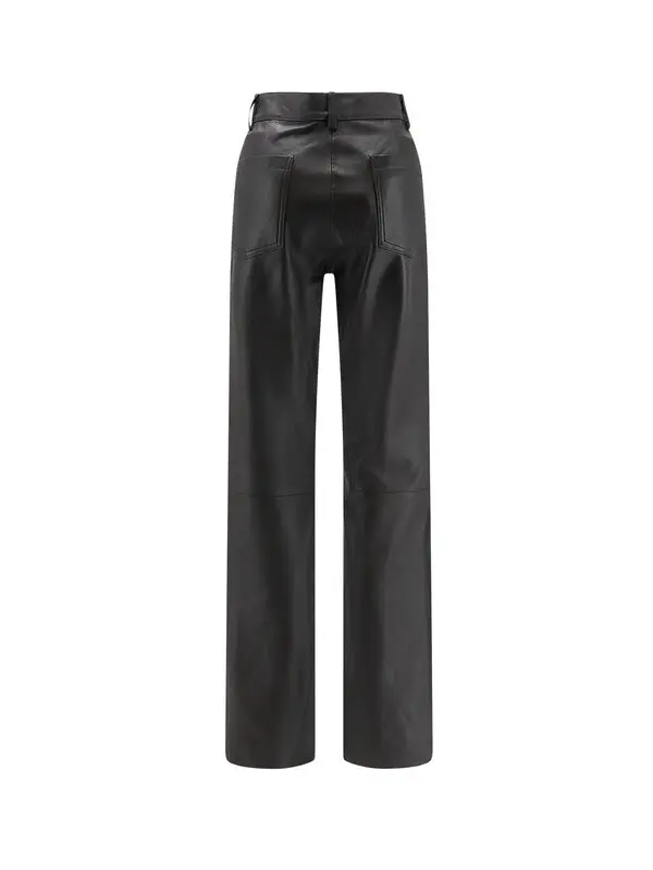 ALYSI Highwaisted Leather Flared Trousers