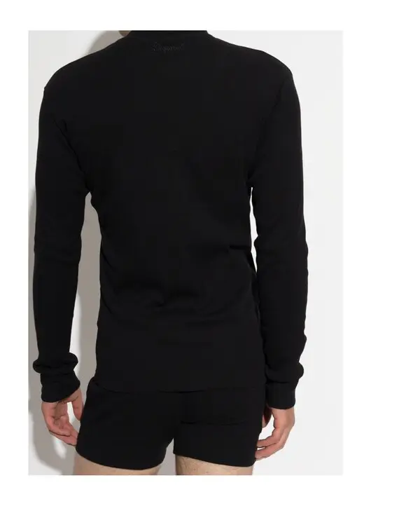 Dsquared2 Long-sleeve Ribbed Cotton Knit Henley
