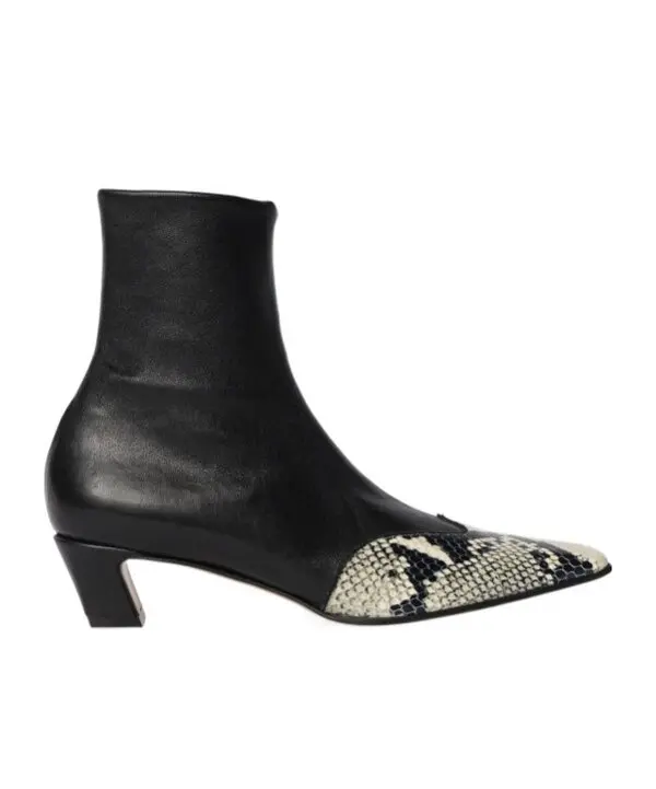 Khaite Ankle Boots With Contrast Toe