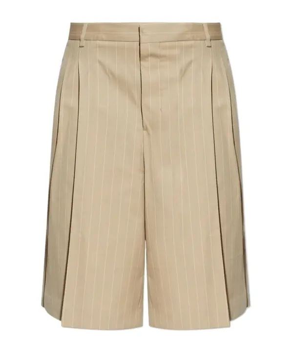 AMI Paris Pinstriped Pleated Shorts