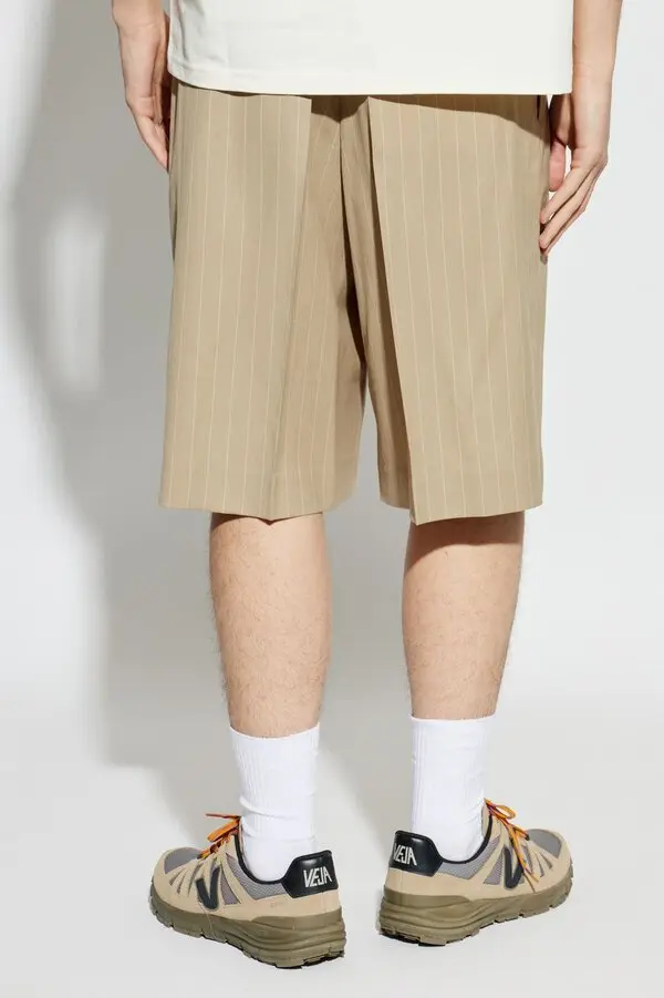 AMI Paris Pinstriped Pleated Shorts