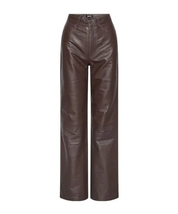 ROTATE BY BIRGER CHRISTENSEN Straight Leather Pants