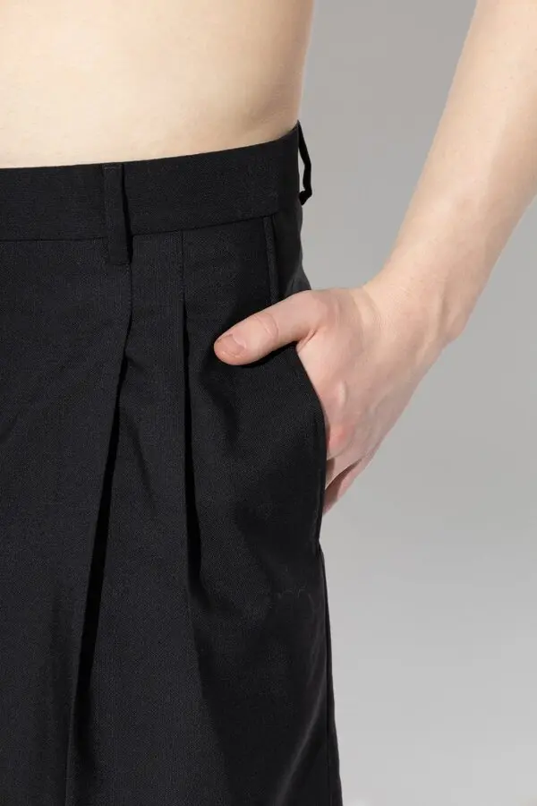 AMI Paris High Waist Wide Bermuda Shorts