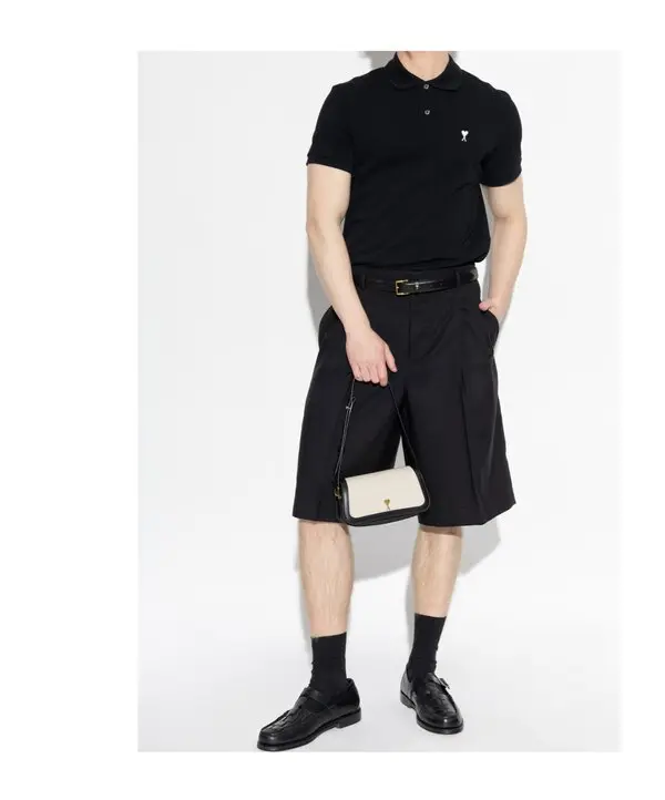 AMI Paris High Waist Wide Bermuda Shorts