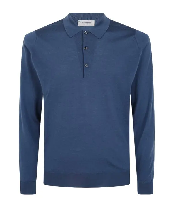 John Smedley Long-sleeve Polo Shirt - Blue