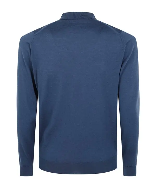 John Smedley Long-sleeve Polo Shirt - Blue