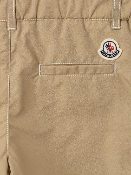 Moncler Cotton Blend Poplin Elastic Waist Casual Pants