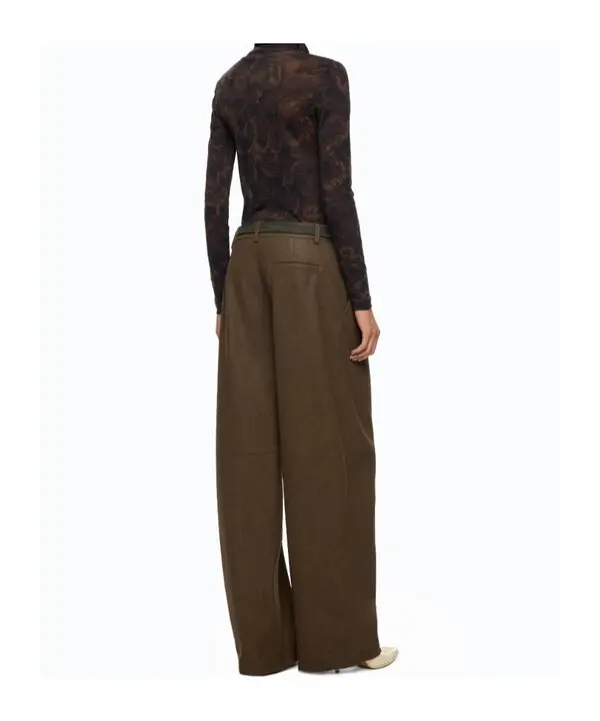 Pinko Textured-finish Wide-leg Trousers