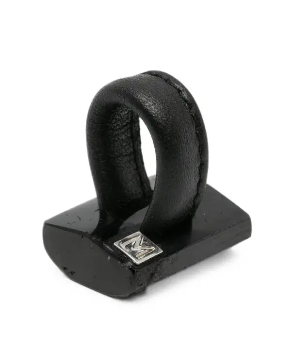 MONIES Sculptural Leather-strap Ring
