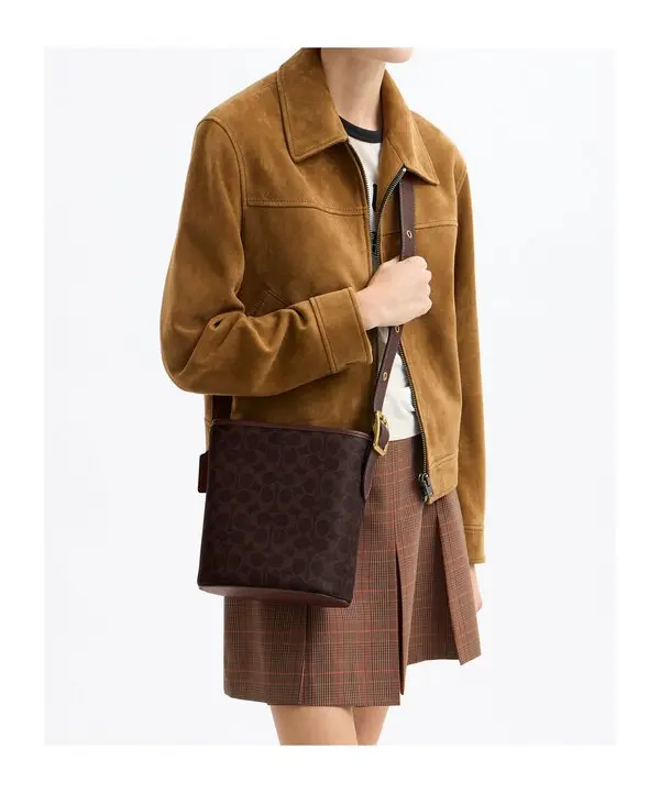 COACH Bleecker Bucket Bag 21 In Signature Canvas