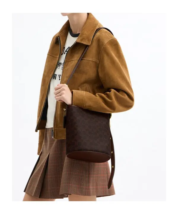 COACH Bleecker Bucket Bag 21 In Signature Canvas
