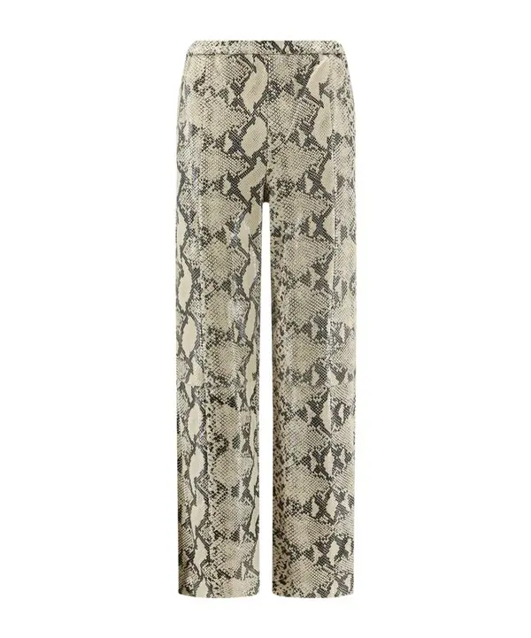 ALYSI Python-print Leather Trousers