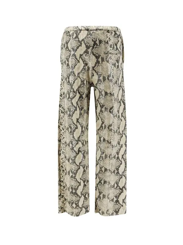 ALYSI Python-print Leather Trousers