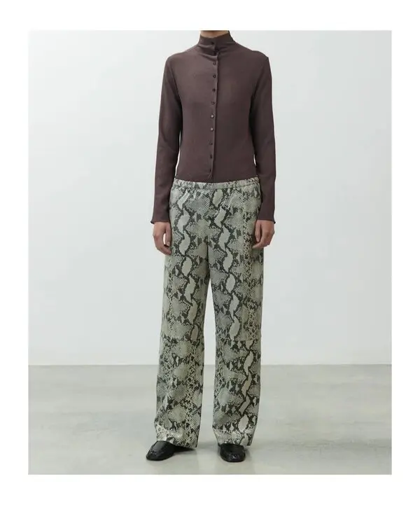 ALYSI Python-print Leather Trousers
