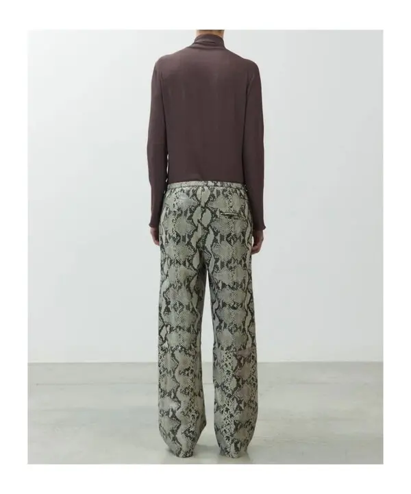 ALYSI Python-print Leather Trousers