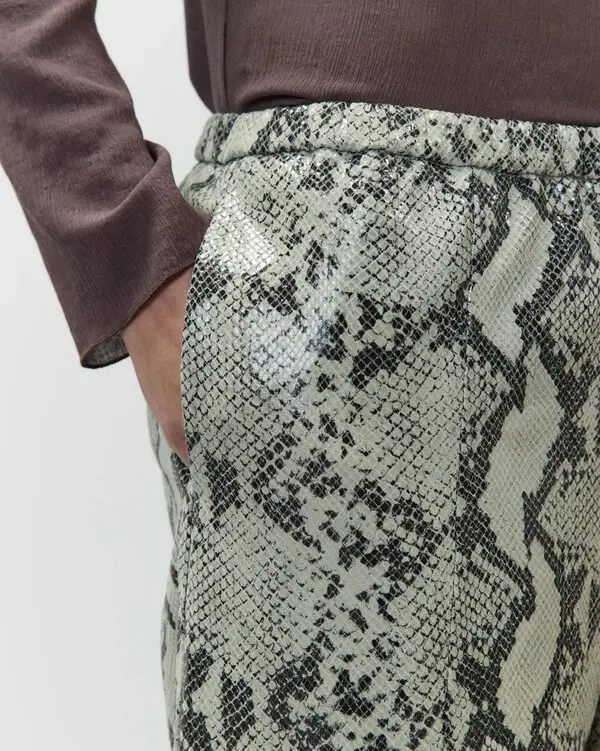 ALYSI Python-print Leather Trousers