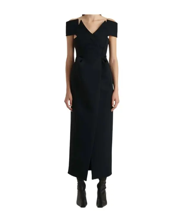 Khaite Gene Asymmetric Peplum Dress