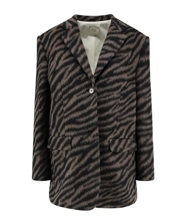 ALYSI Zebrapattern Singlebreasted Blazer