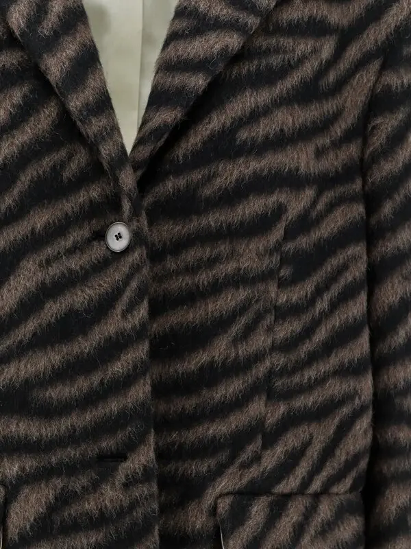 ALYSI Zebrapattern Singlebreasted Blazer
