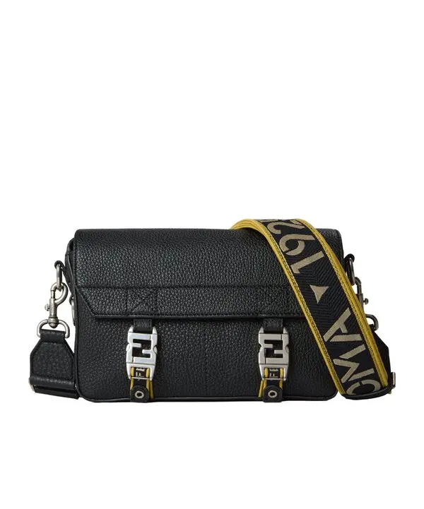 Fendi Grained Leather Crossbody Bag - Black