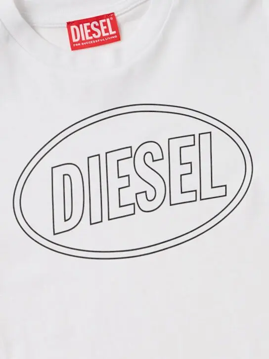 DIESEL® Crewneck Short Sleeve Top With Printed Front Panel