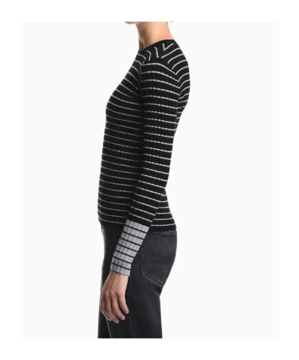 Emporio Armani Long-sleeve Crew Neck Knit Top With All-over Stripes