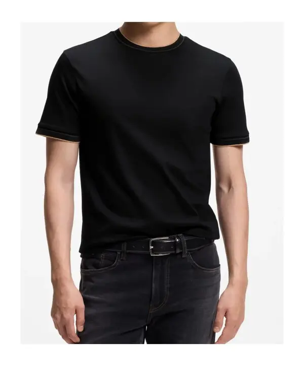 Hugo Boss Slim-fit Contrast-trim T-shirt
