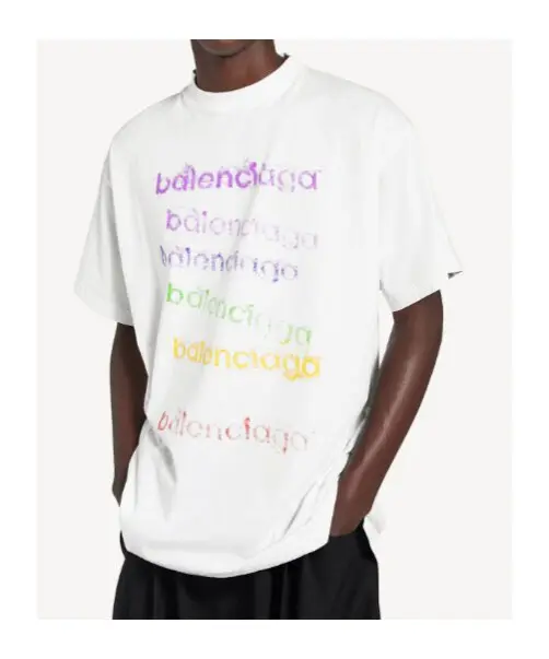 Balenciaga Diy Messy Multicolor Oversized T-shirt