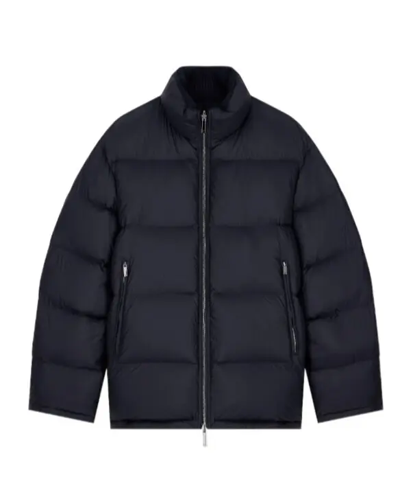 Emporio Armani Down Jacket In Virgin Wool And Viscose Twill