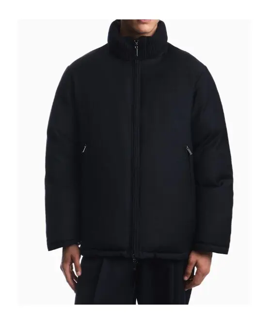 Emporio Armani Down Jacket In Virgin Wool And Viscose Twill