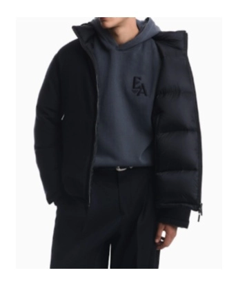 Emporio Armani Down Jacket In Virgin Wool And Viscose Twill