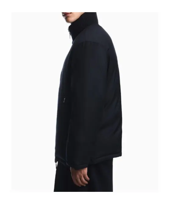 Emporio Armani Down Jacket In Virgin Wool And Viscose Twill