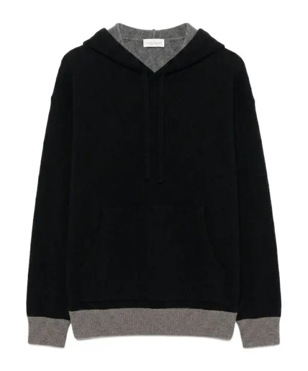 ROBERTO COLLINA Knit Drawstring Hooded Sweatshirt - Nero