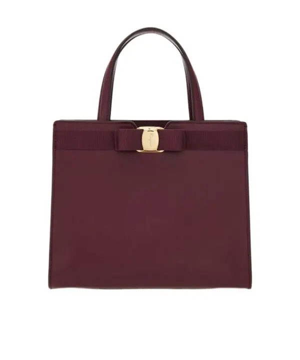 FERRAGAMO Vara Bow Shoulder Bag - Plum