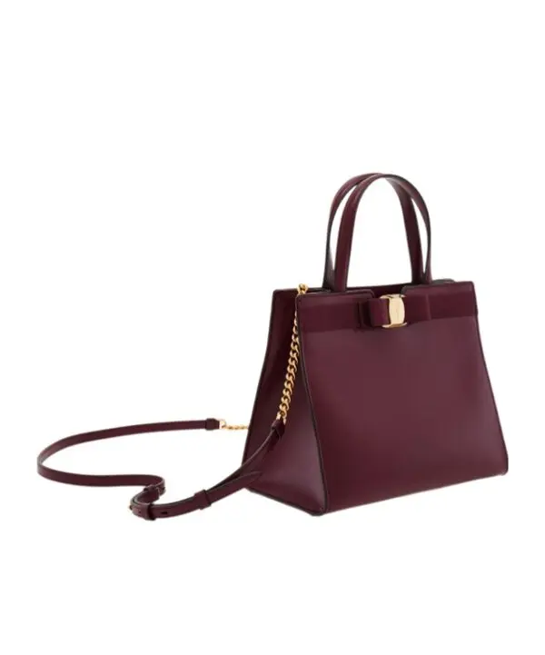 FERRAGAMO Vara Bow Shoulder Bag - Plum