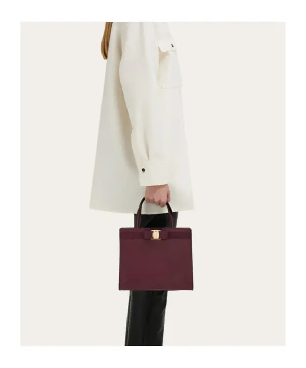 FERRAGAMO Vara Bow Shoulder Bag - Plum