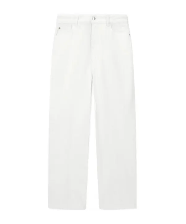 Emporio Armani High-waisted, Full-length, Straight-leg Casual Jeans - Warm White
