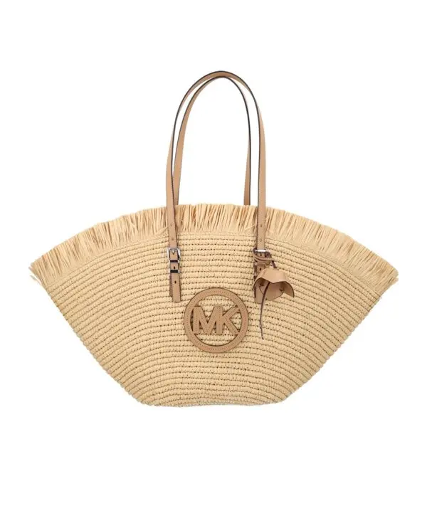 Michael Kors Large Crocheted Fan Tote Bag With Fringe - No