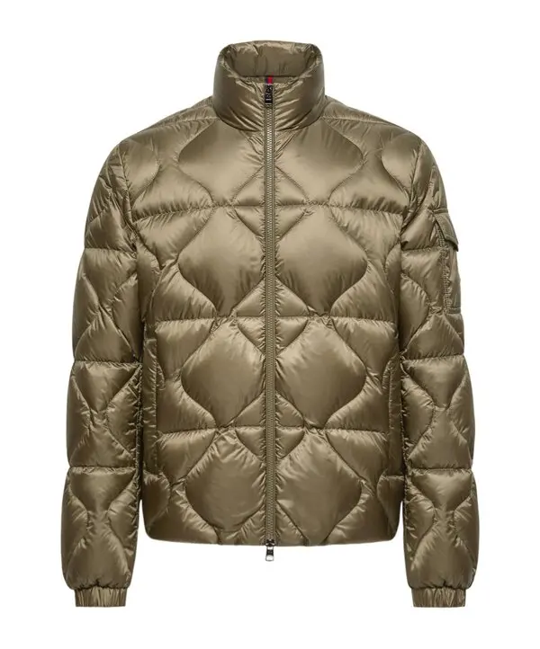 Moncler Asurel Geometric Quilted Short Down Jacket - Khaki
