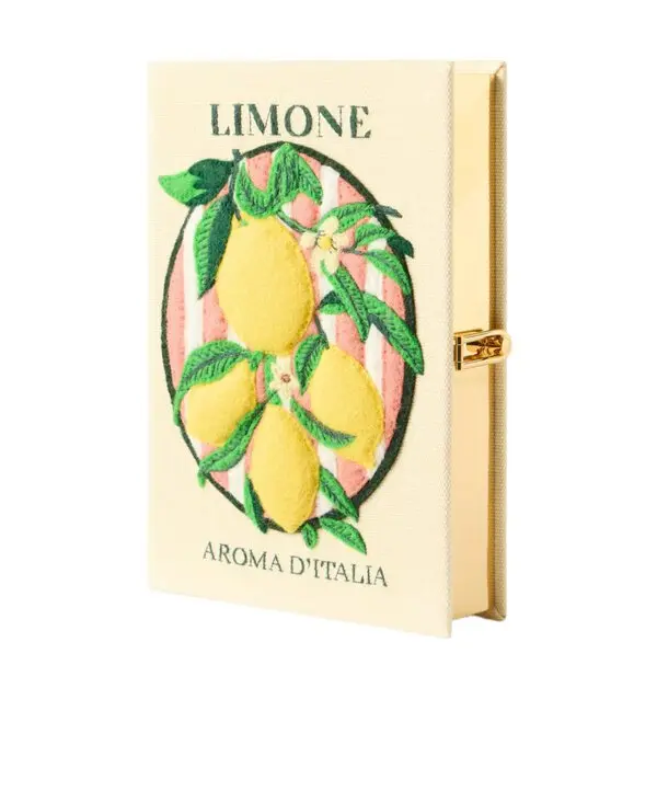 OLYMPIA LE-TAN Aroma D'italia Appliquéd Embroidered Canvas Clutch - Nude