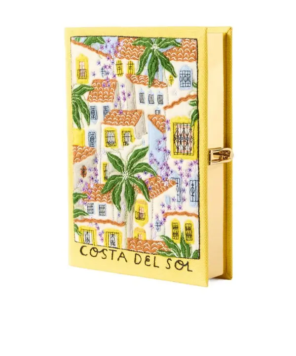 OLYMPIA LE-TAN Costa Del Sol Appliquéd Embroidered Canvas Clutch - Multicolor